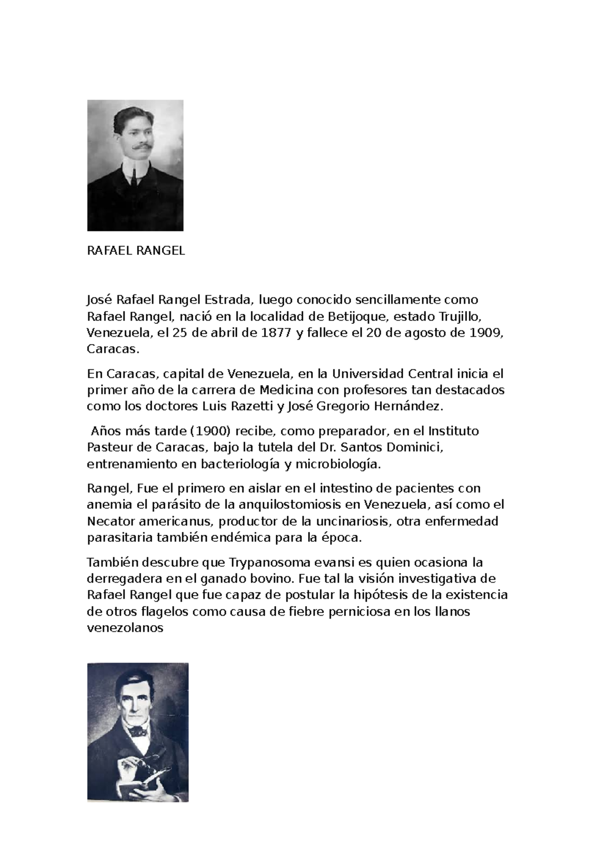 Rangel biografía - RAFAEL RANGEL José Rafael Rangel Estrada, luego ...
