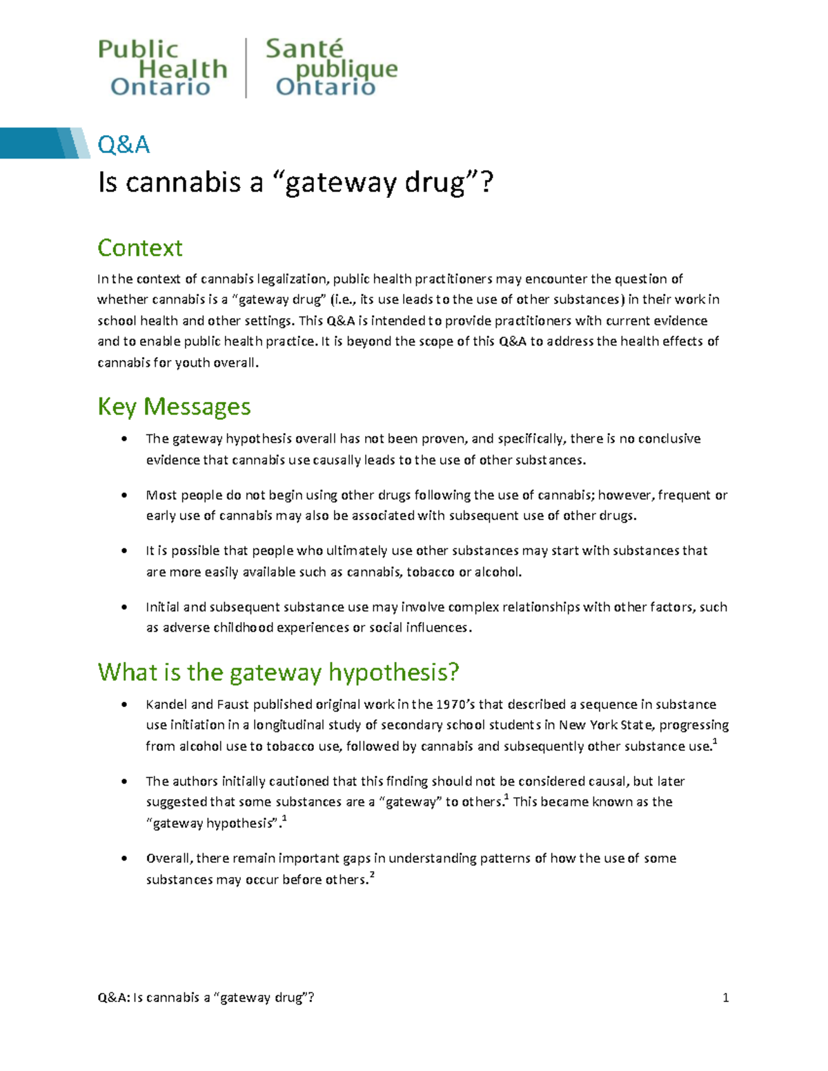 Fact+sheet-cannabis-gateway - Q&A Is cannabis a “gateway drug”? Context ...