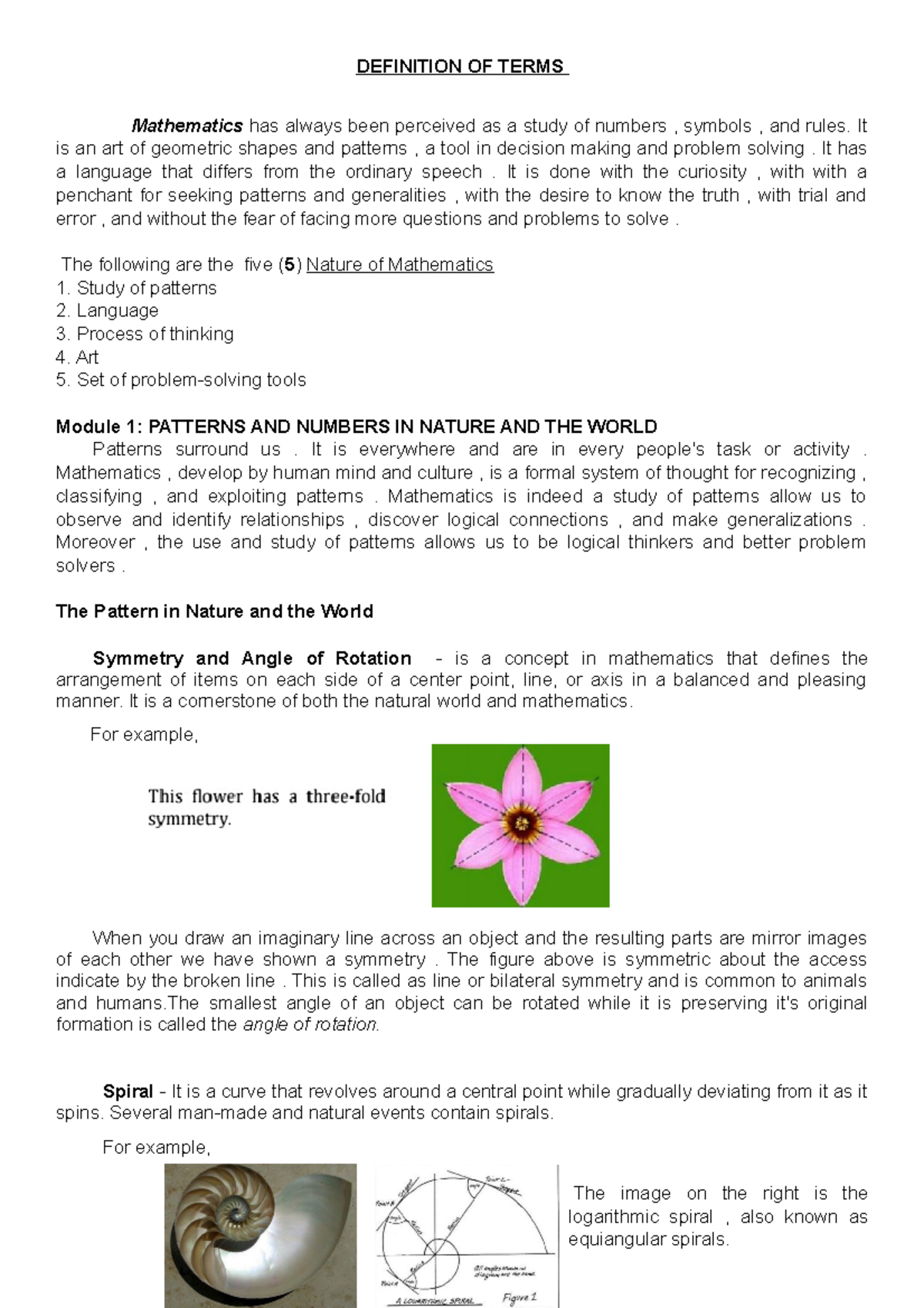 Definition OF Terms mmw - DEFINITION OF TERMS Mathematics has always ...