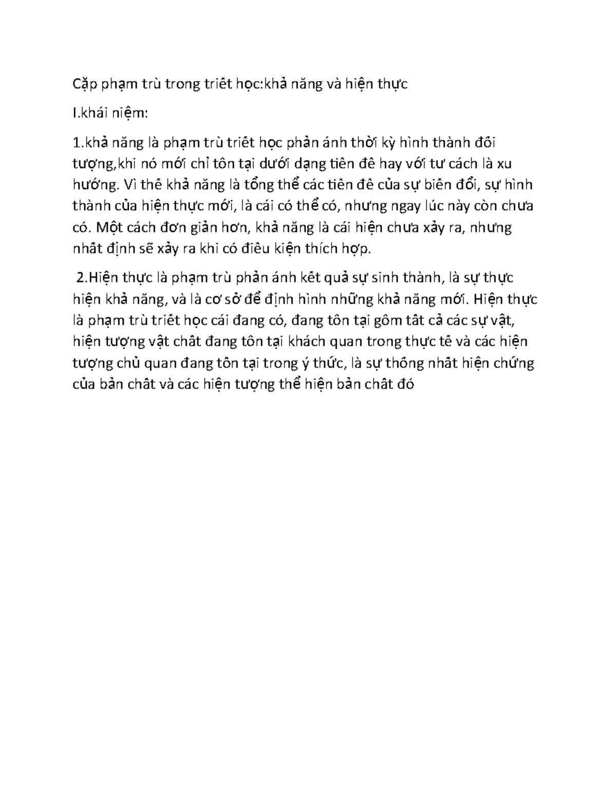 Cặp phạm trù trong triết học - C p ph m trù trong triếết h c:kh năng và hi n th c ặạọảệự Iái ni ...