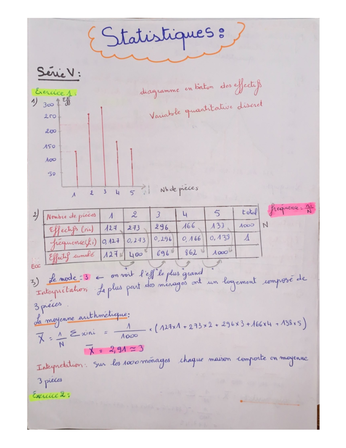 Corr Statistiques-1 - Merci - statistique descriptive - Studocu
