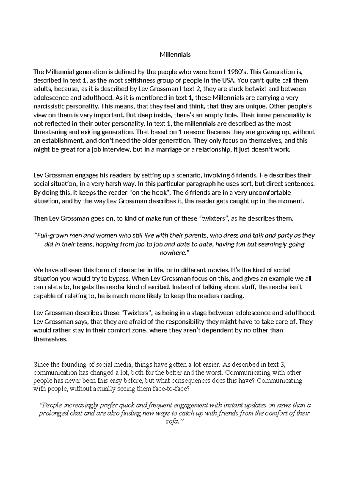 Millennials - Brb - Millennials The Millennial generation is defined by ...