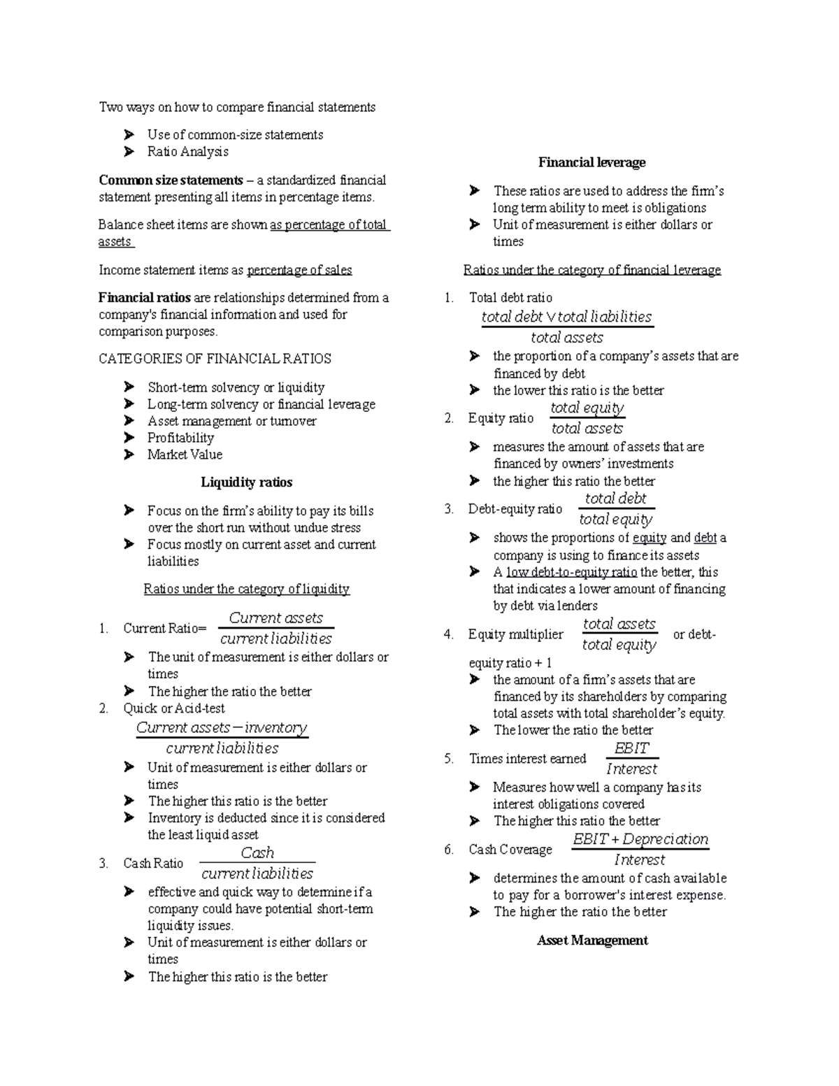 Chapter 3 - n/a - Two ways on how to compare financial statements Use ...