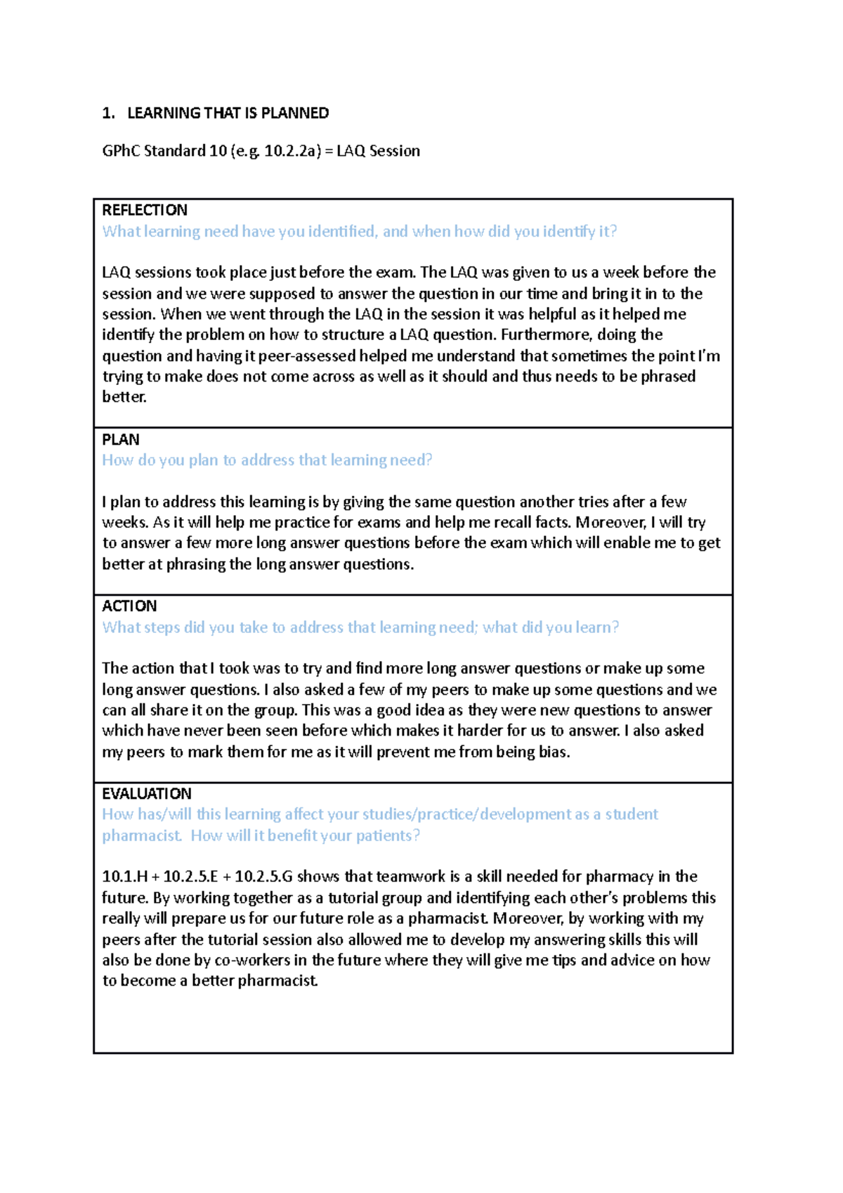 Long Answer Question Session Continued Professional Development - 1 ...