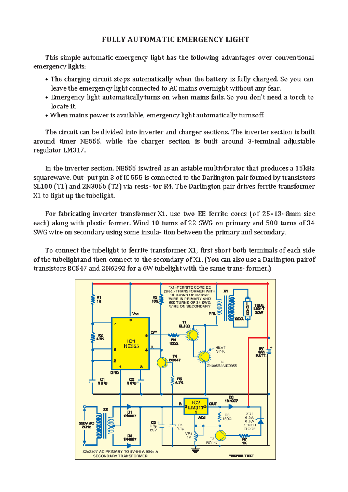 Fully Automatic Emergency Light - FULLY AUTOMATIC EMERGENCY LIGHT This ...