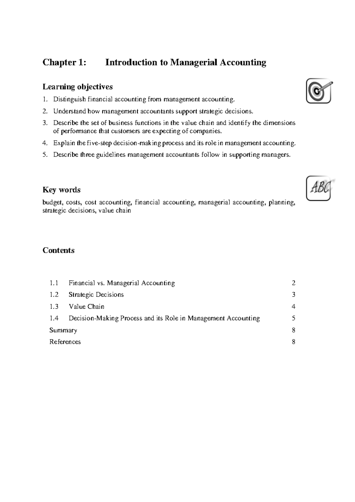 CH 1 - Managerial Accounting - Chapter 1 : Introduction to Managerial ...