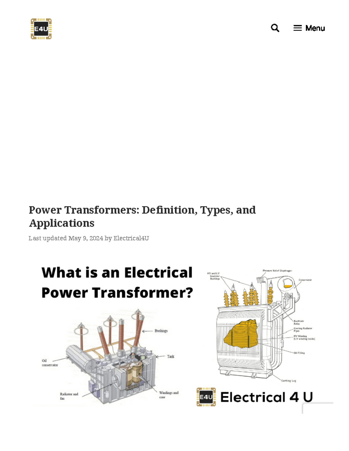 Power Transformers Definition, Types, and Applications Electr - Power ...