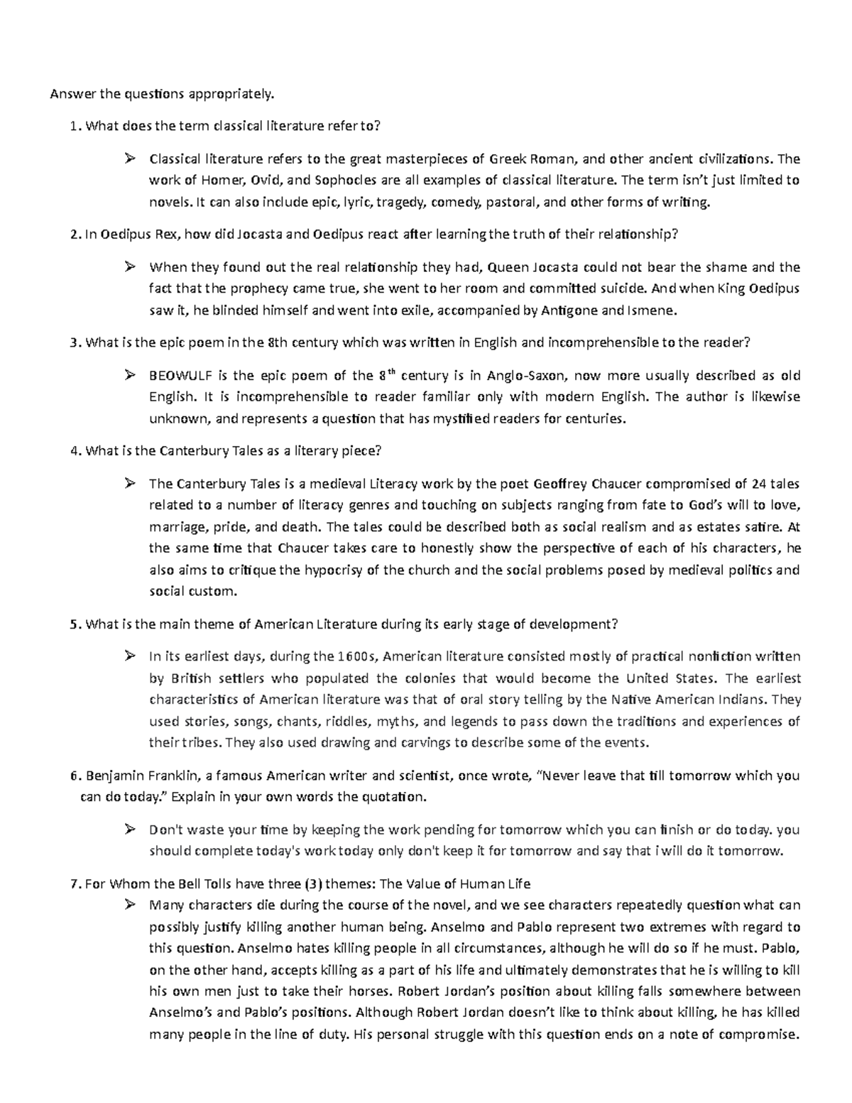 Cadbury - great book - Answer the questions appropriately. What does ...