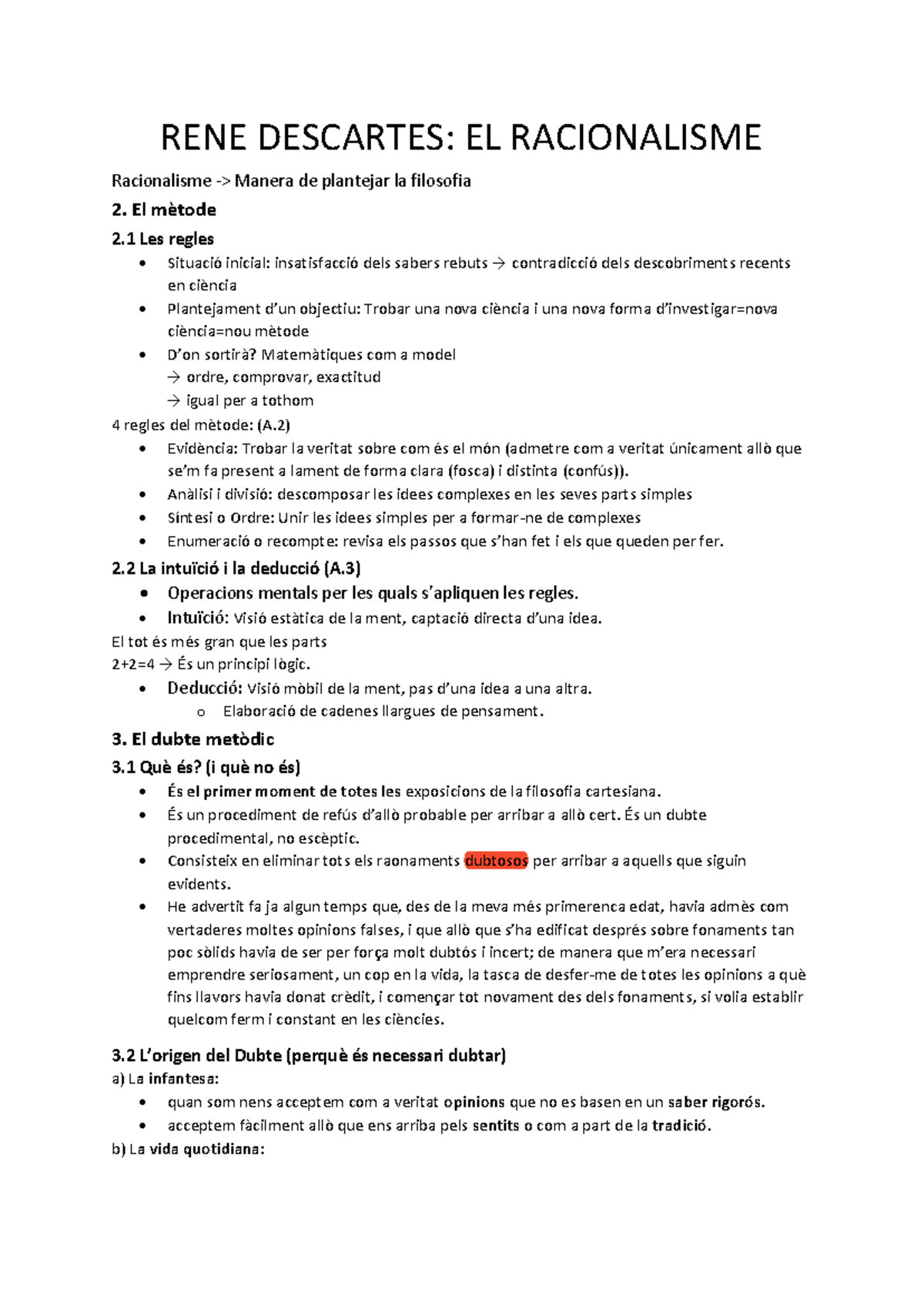 Rene Descartes - RENE DESCARTES: EL RACIONALISME Racionalisme ...