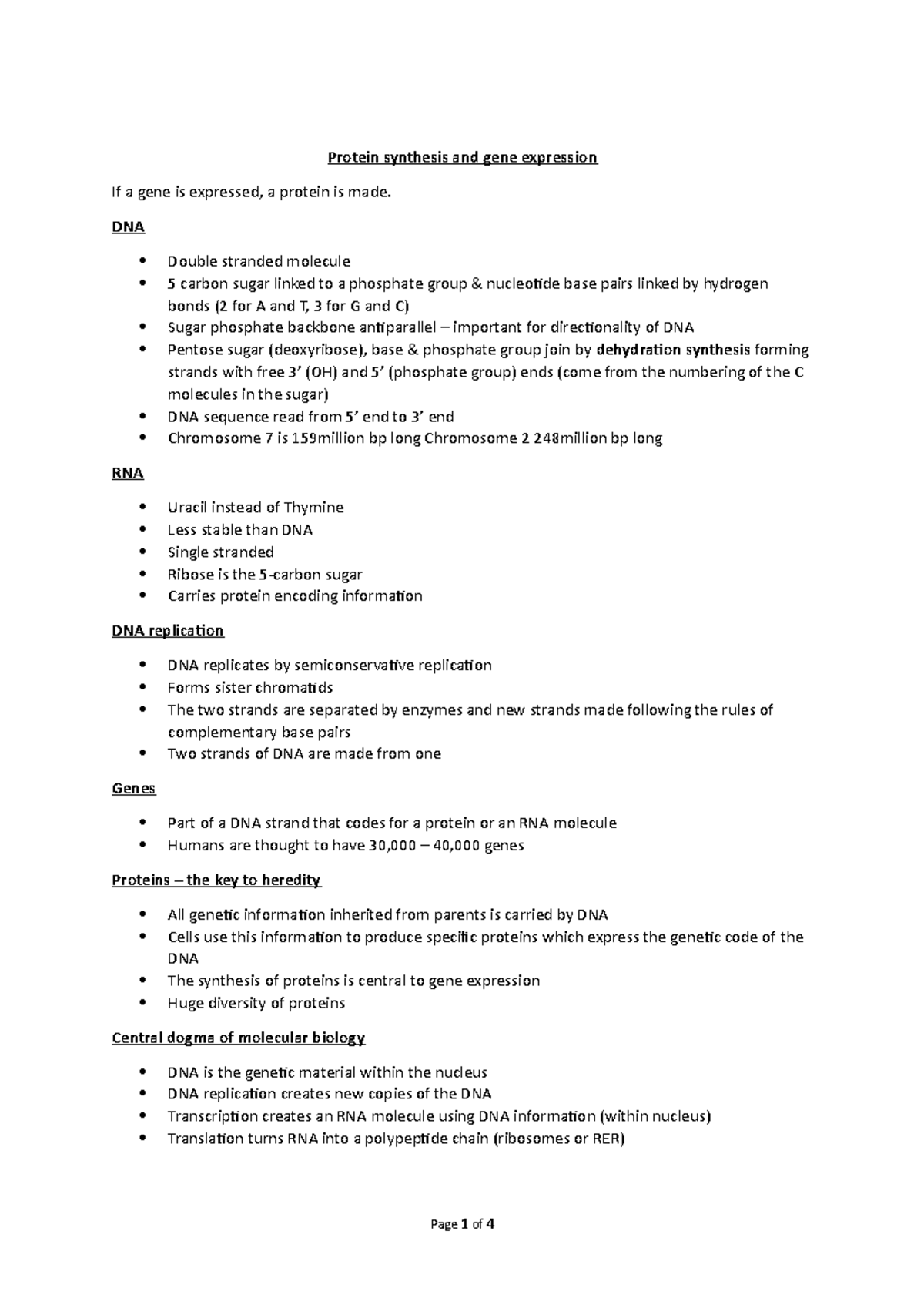 Protein synthesis & gene expression - Protein synthesis and gene ...