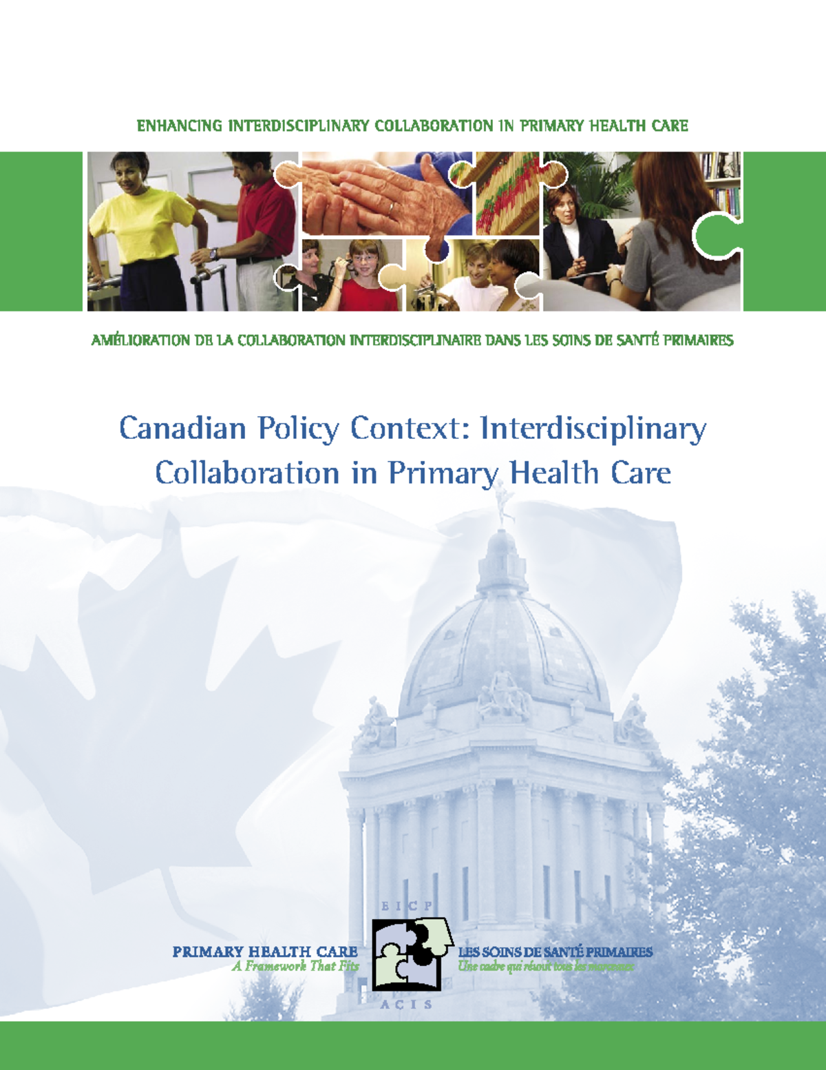 Canadian Policy Context Interdisciplinary Collaboration in Primary ...