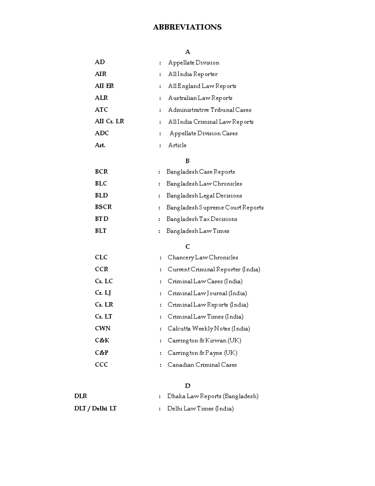 Abbreviations and terms - ABBREVIATIONS A AD : Appellate Division AIR ...