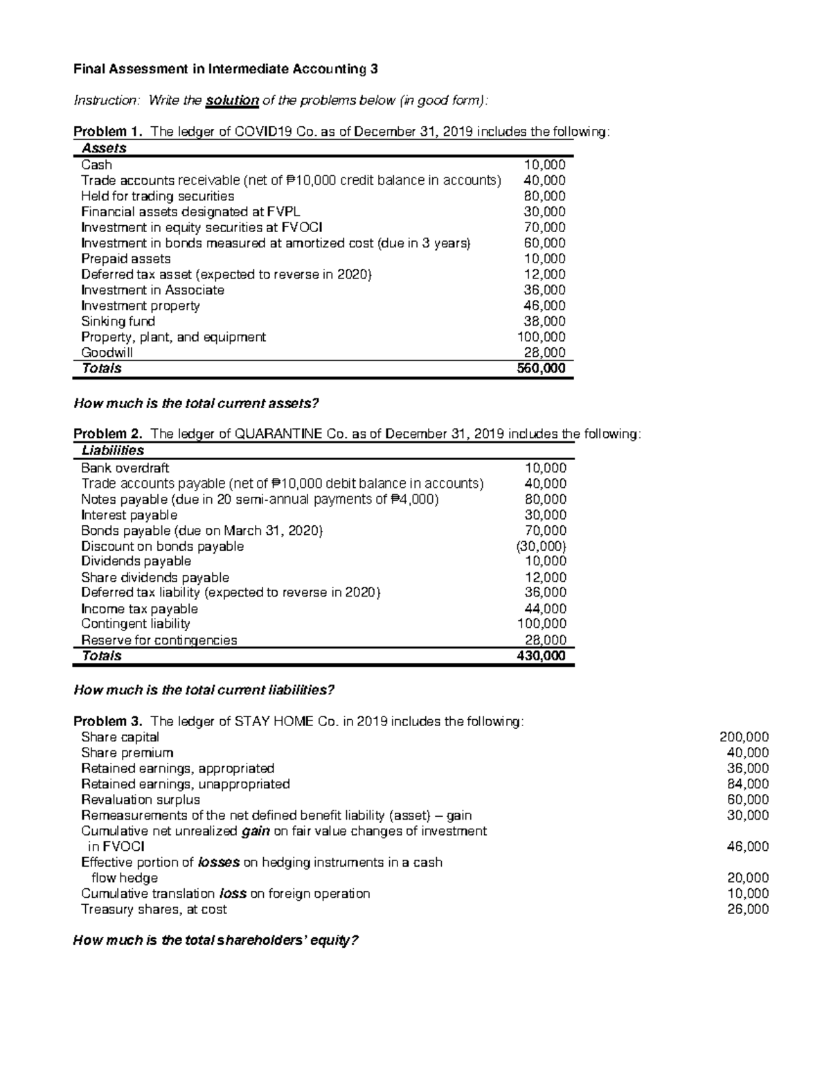 Assessment on IA3 - Final Assessment in Intermediate Accounting 3 ...