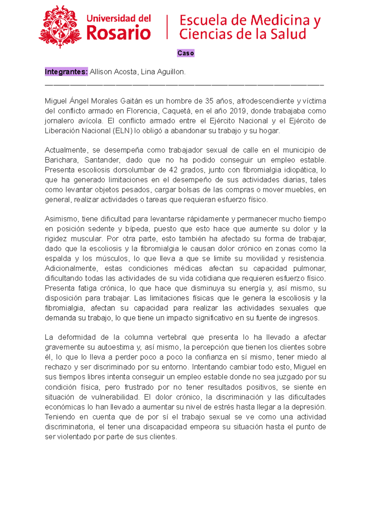 Caso CIF versión final - presentación - Caso Integrantes: Allison ...
