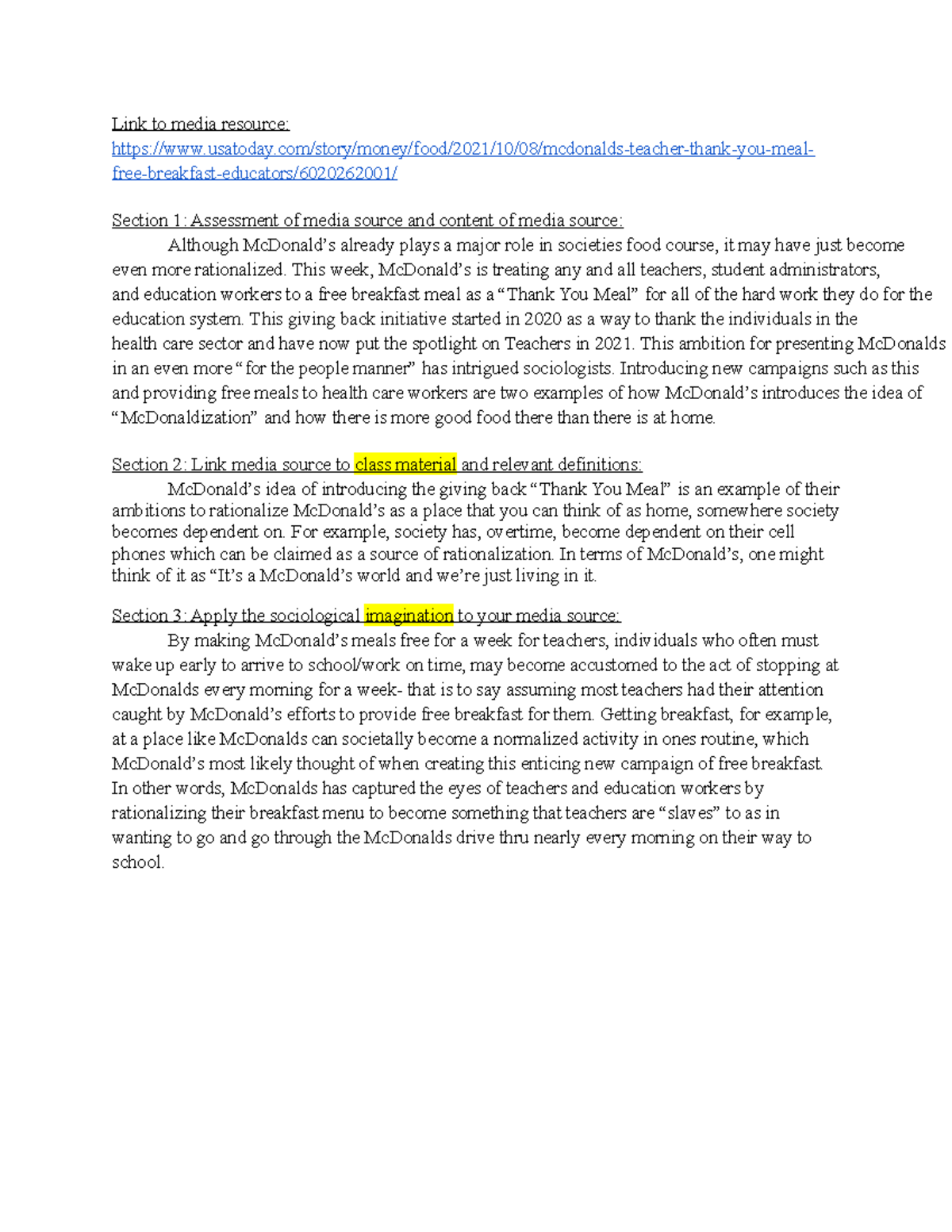 Media Response #3 - Link to media resource: - Studocu