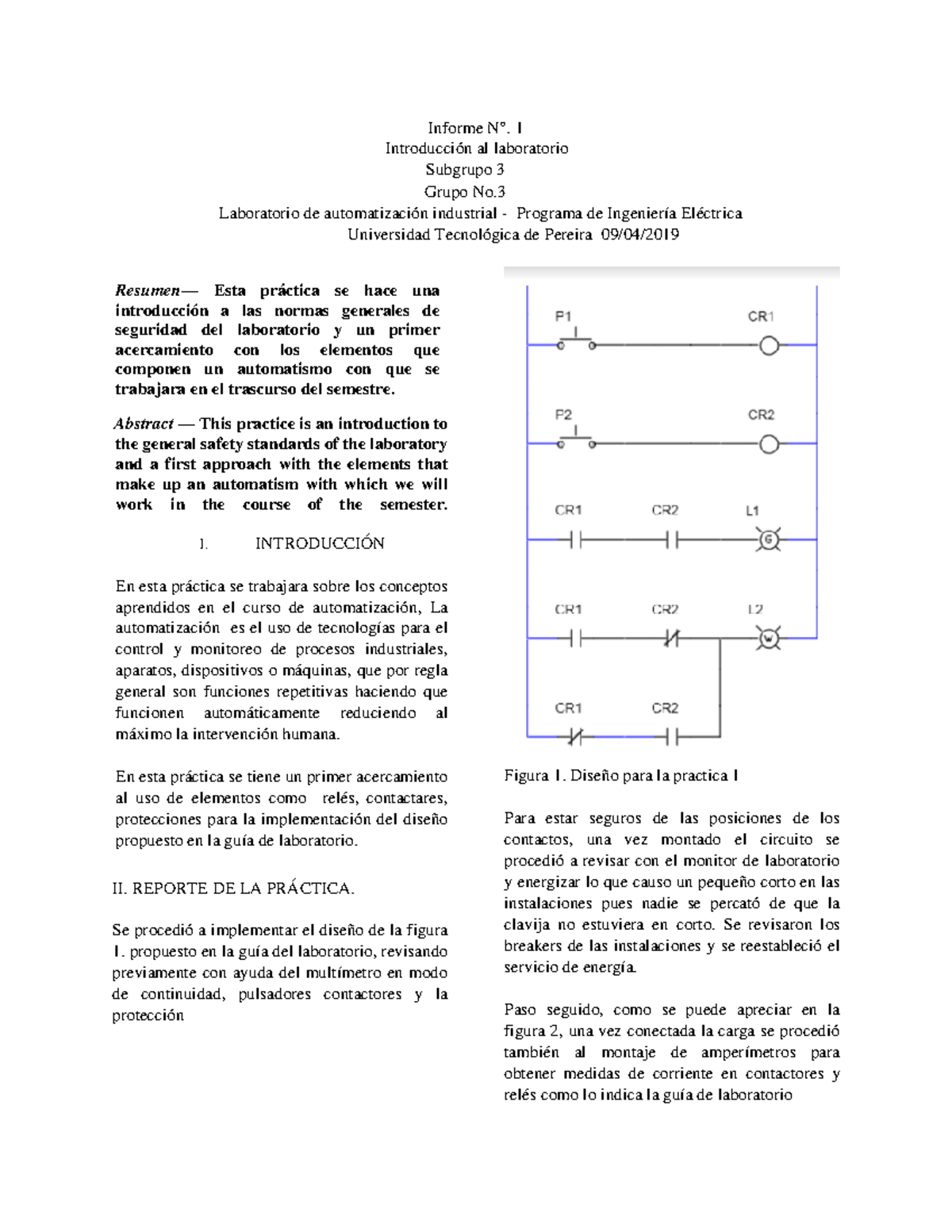 Informe 1 - subgrupo 3 - Nota: 3.8 - Warning: TT: undefined function: 32 Informe N°. 1 ...