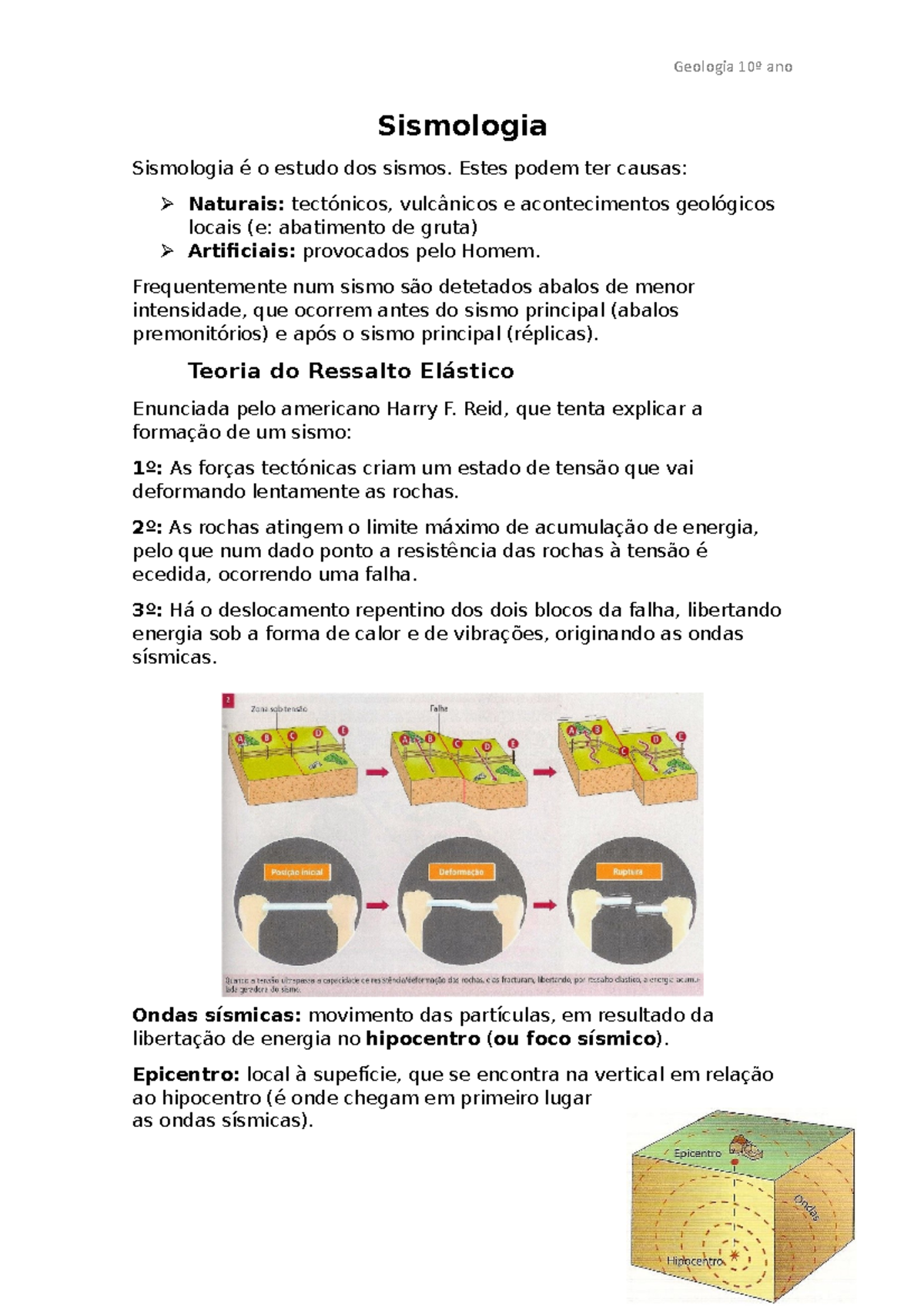Sismologia 10ºano - Sismologia Sismologia é o estudo dos sismos. Estes ...