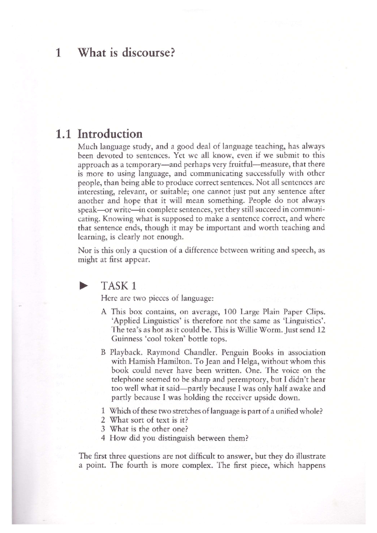 Cook- 1989- What is discourse - 1 What is discourse? 1 Introduction ...