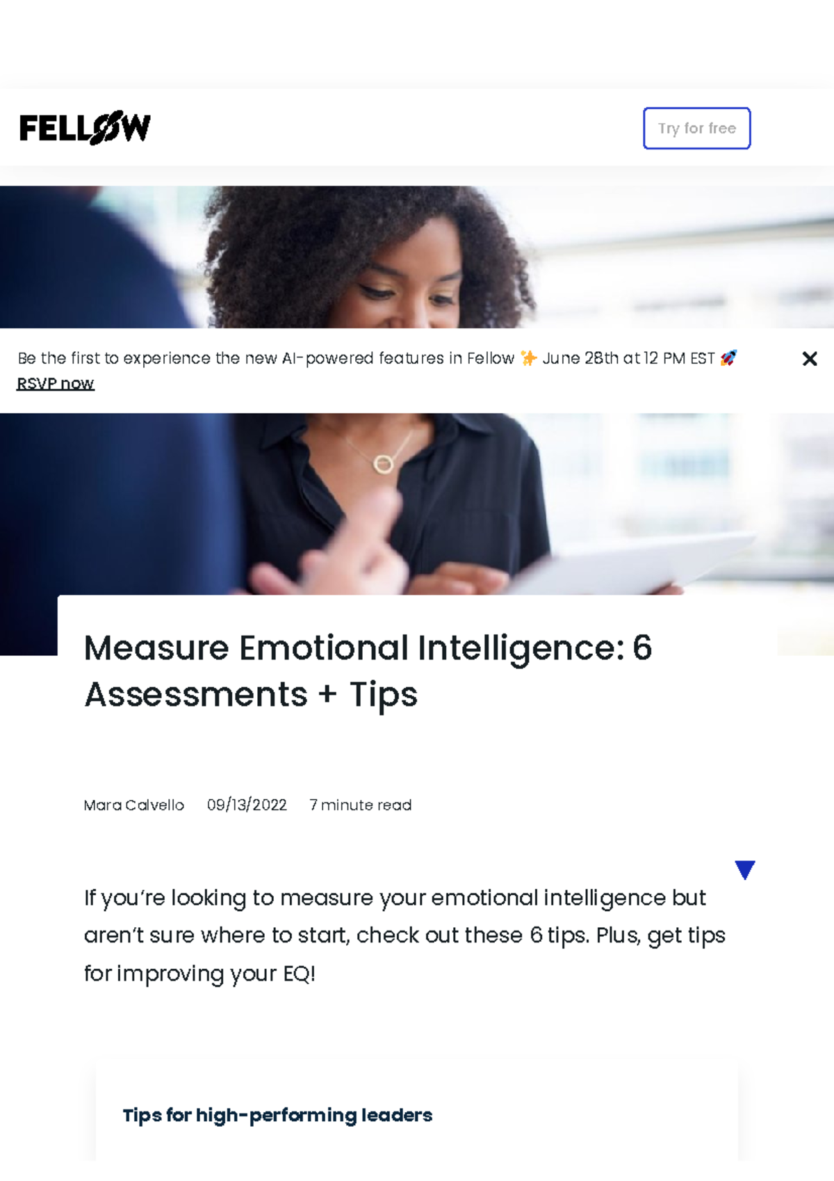 Measure Emotional Intelligence 6 Assessments - Tips Fellow.app (1 ...