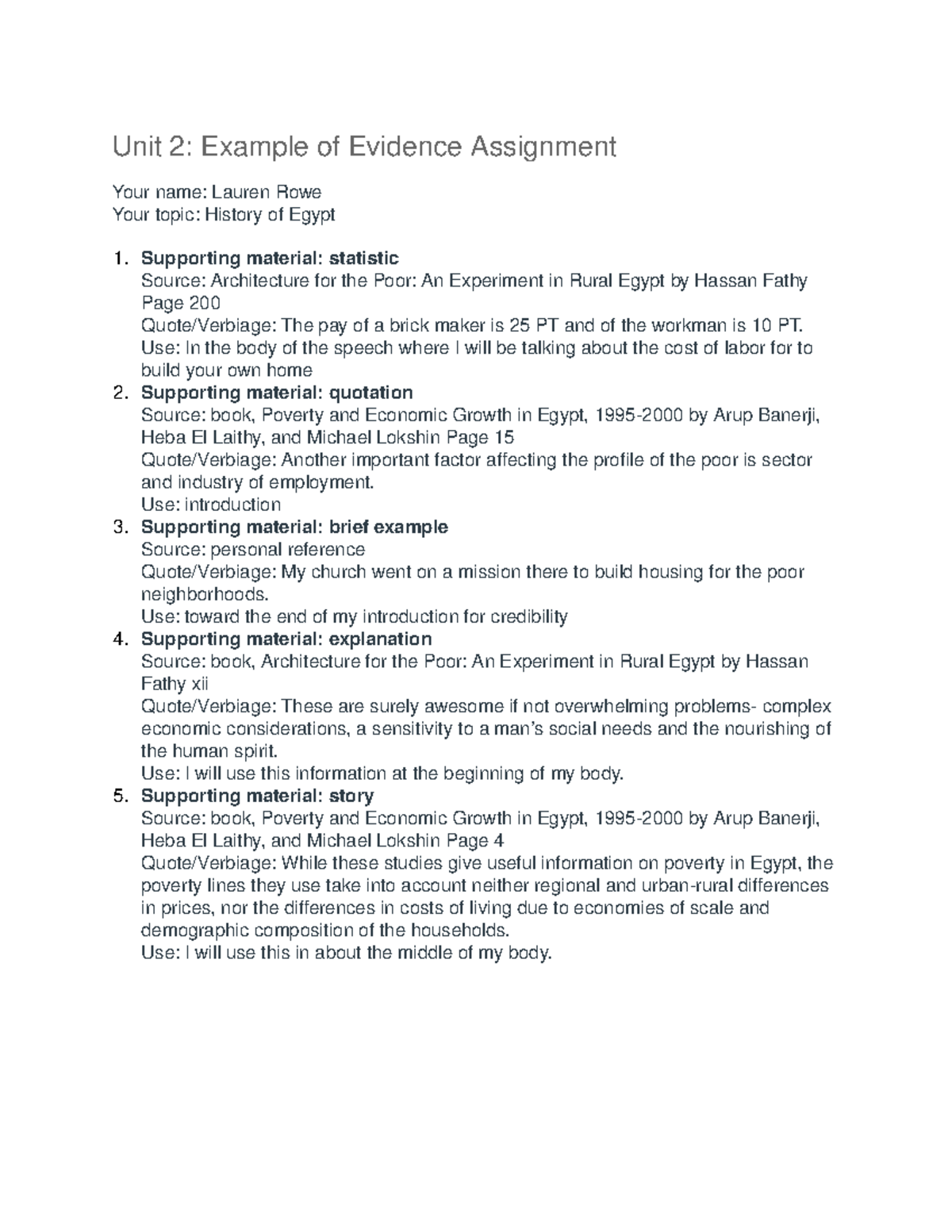 Unit 2 Informative Evidence Assignment - Unit 2: Example of Evidence ...