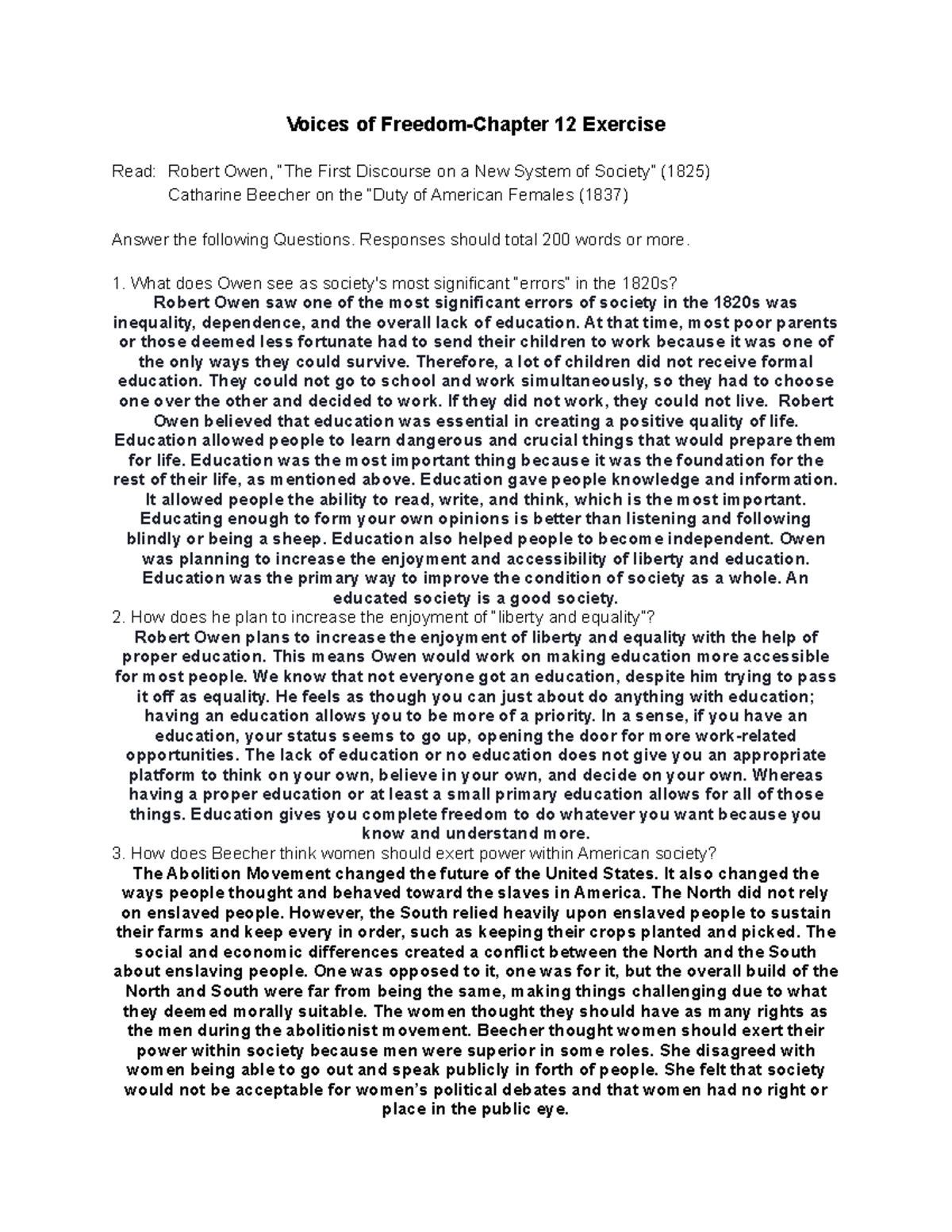 Voices of Freedom-Chapter 12 Exercise - Voices of Freedom-Chapter 12 ...