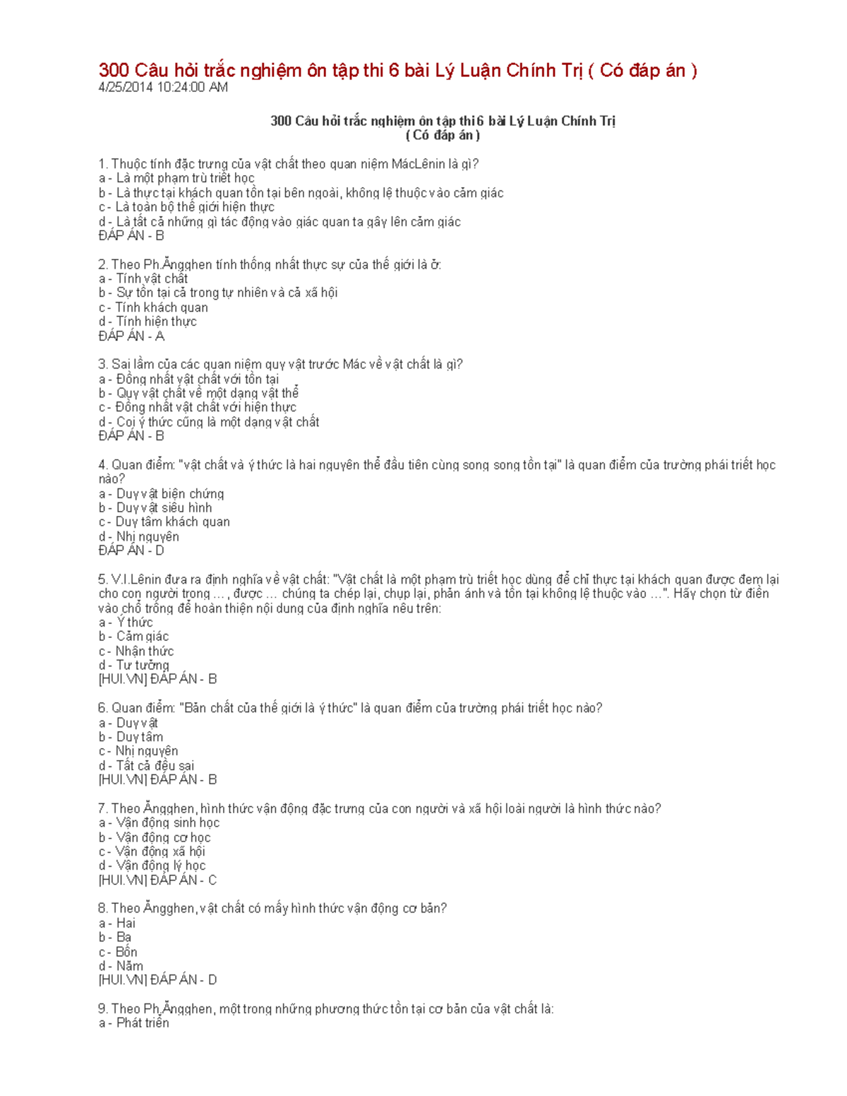 fffffffffffffffffffffffffffff - 300 Câu hỏi trắc nghiệm ôn tập thi 6 ...