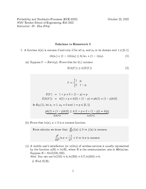 Hw1 Prob - Probabillity Homework 1 - Probability and Stochastic Processes (ECE 6303) September19 ...