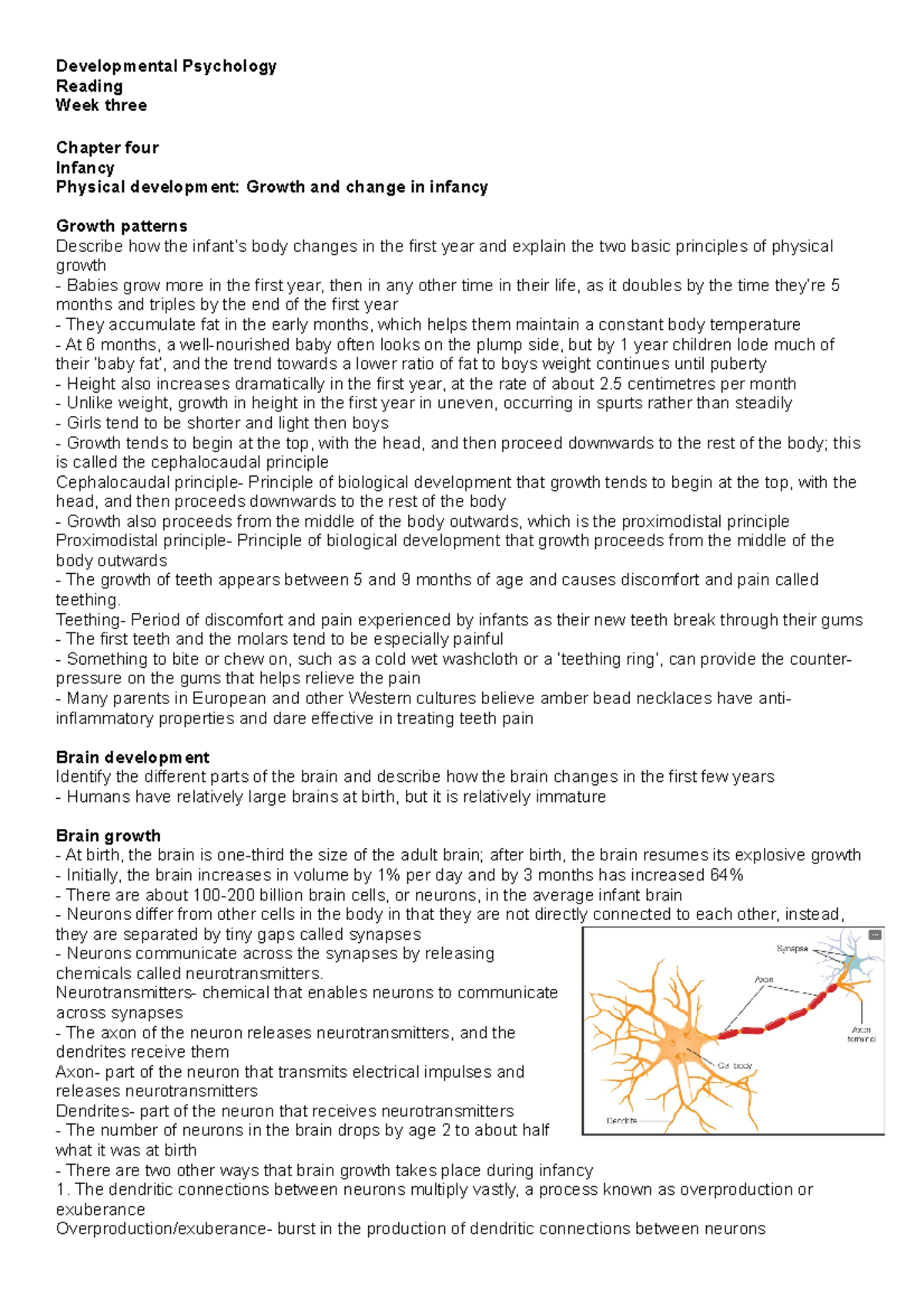 Infancy- Reading- chapter four- development psy - Developmental ...