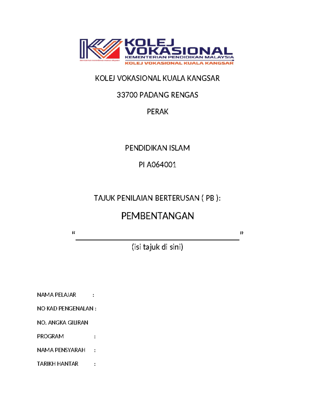 Muka depan PB Pembentangan Sem 4 - penyejukan dan penyaman udara ...