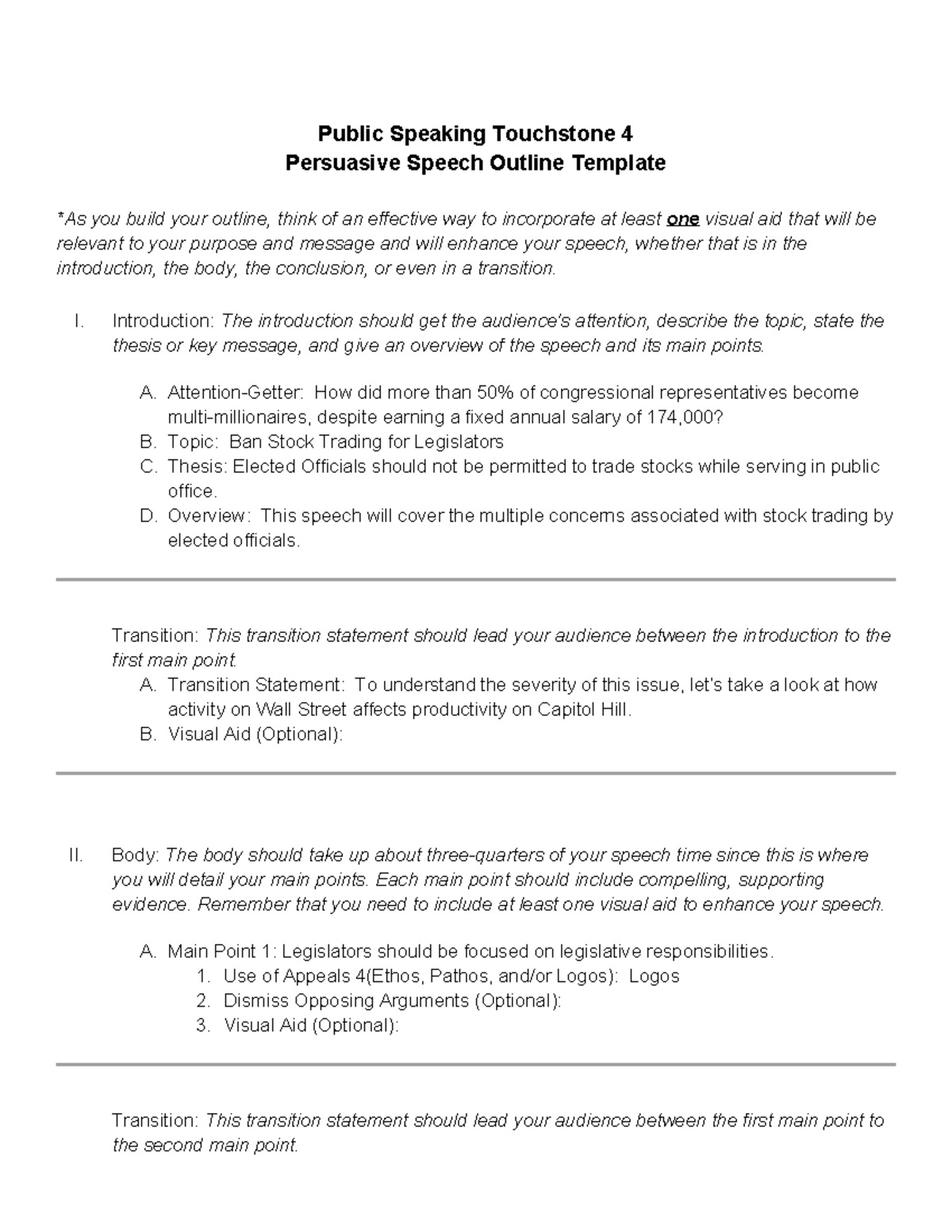 Public Speaking Touchstone 4 Template - Public Speaking Touchstone 4 ...