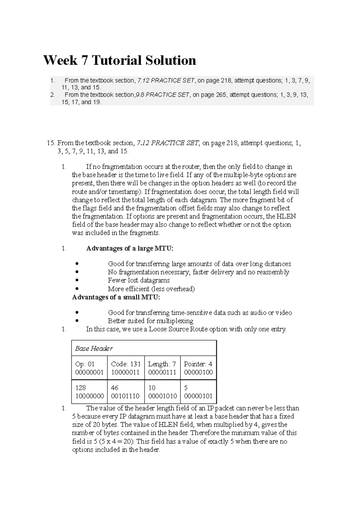Week 7 Tutorial Solution - Week 7 Tutorial Solution From the textbook ...