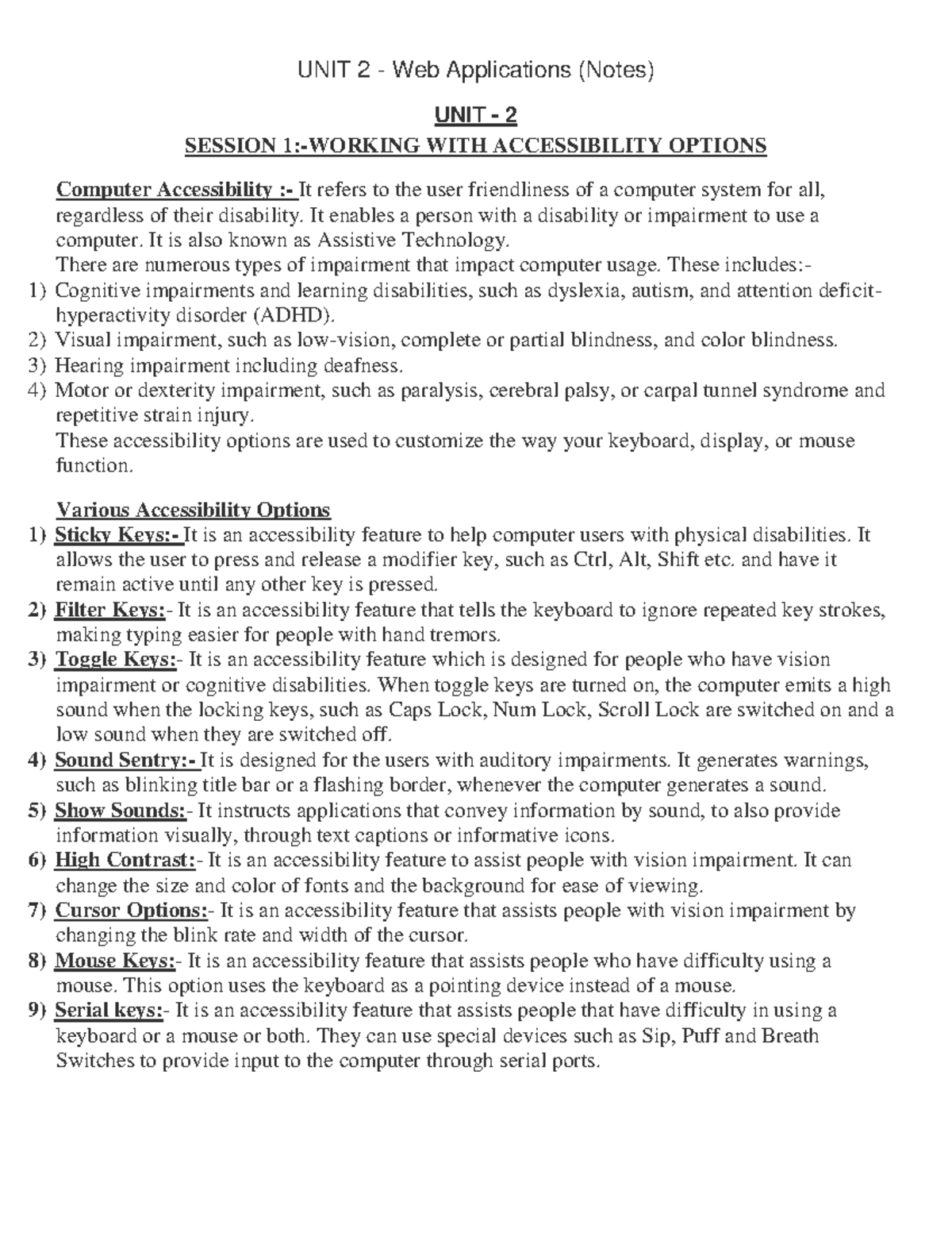 Class 10 IT - UNIT 2 - Web Applications (Notes) - UNIT 2 - Web ...