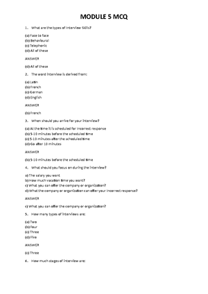 Module 4 MCQ - Module 4 MCQs "Listening is an active process which requires the listener to ...