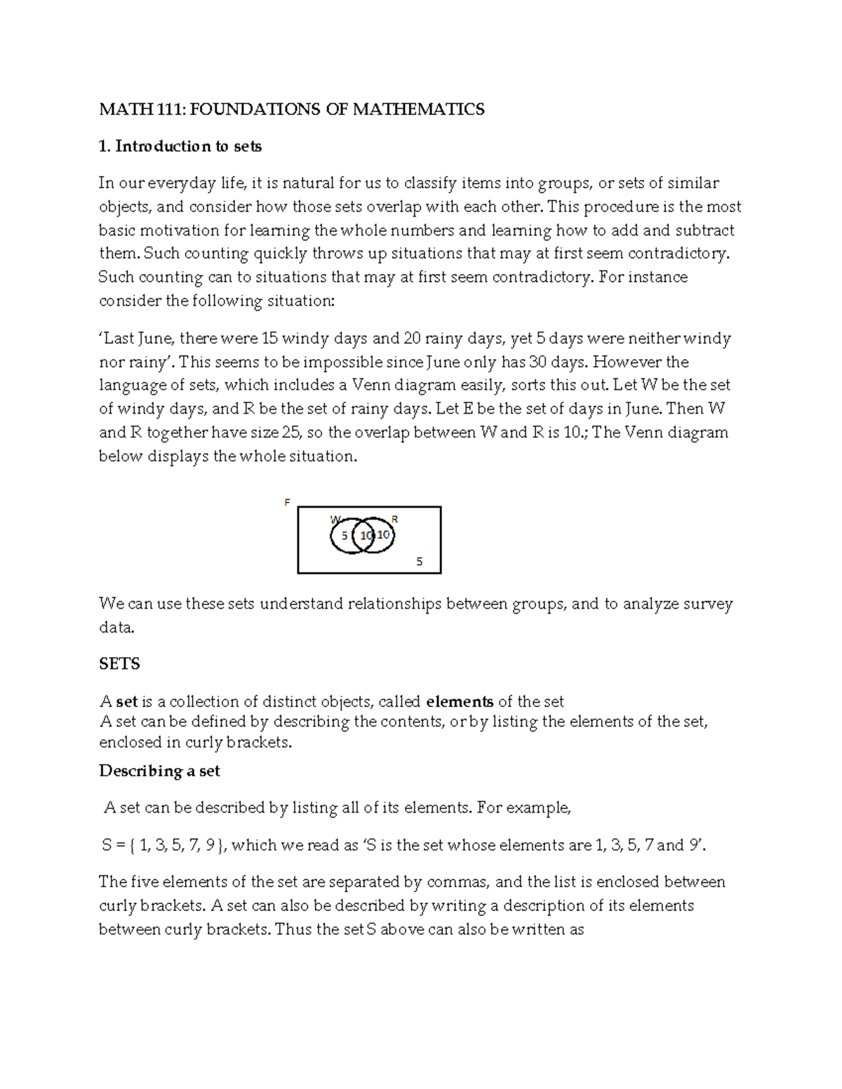 Math 111 Foundation Of Mathematics Warning Tt Undefined Function