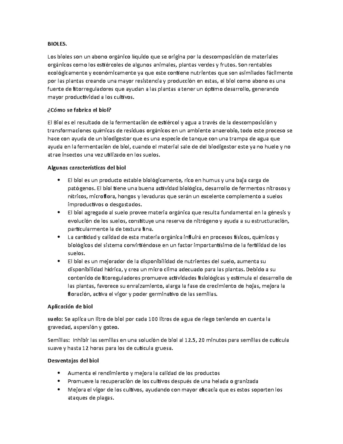 Bioles - ajajaj - BIOLES. Los bioles son un abono orgánico líquido que ...