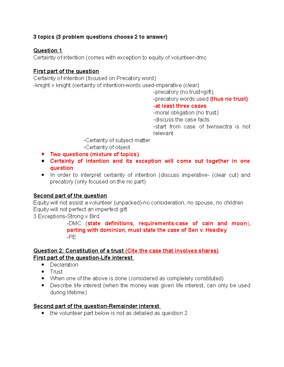 Equity Revision - just for your reference - 3 topics (3 problem ...