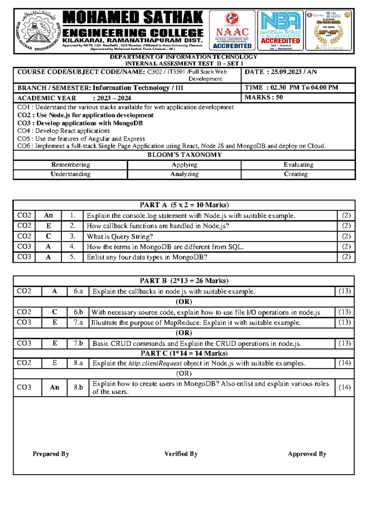 IT 3501 FSD Internal paper SET A - DEPARTMENT OF INFORMATION TECHNOLOGY ...