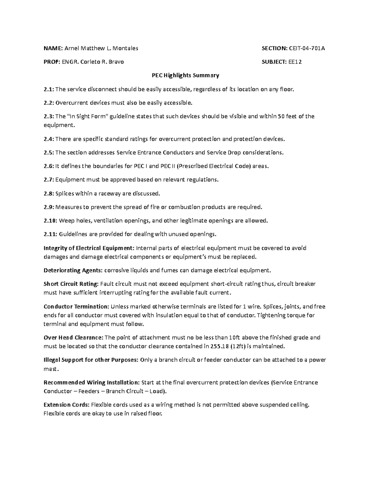 Montales CEIT-04-701A EE12 Assignment#1-1S - NAME: Arnel Matthew L ...