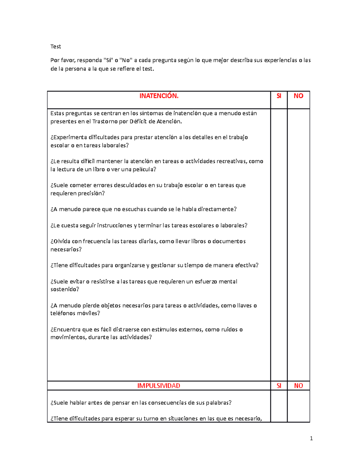Test-tdah - Test de TDAH que funciona como antecedente más no sustituye ...