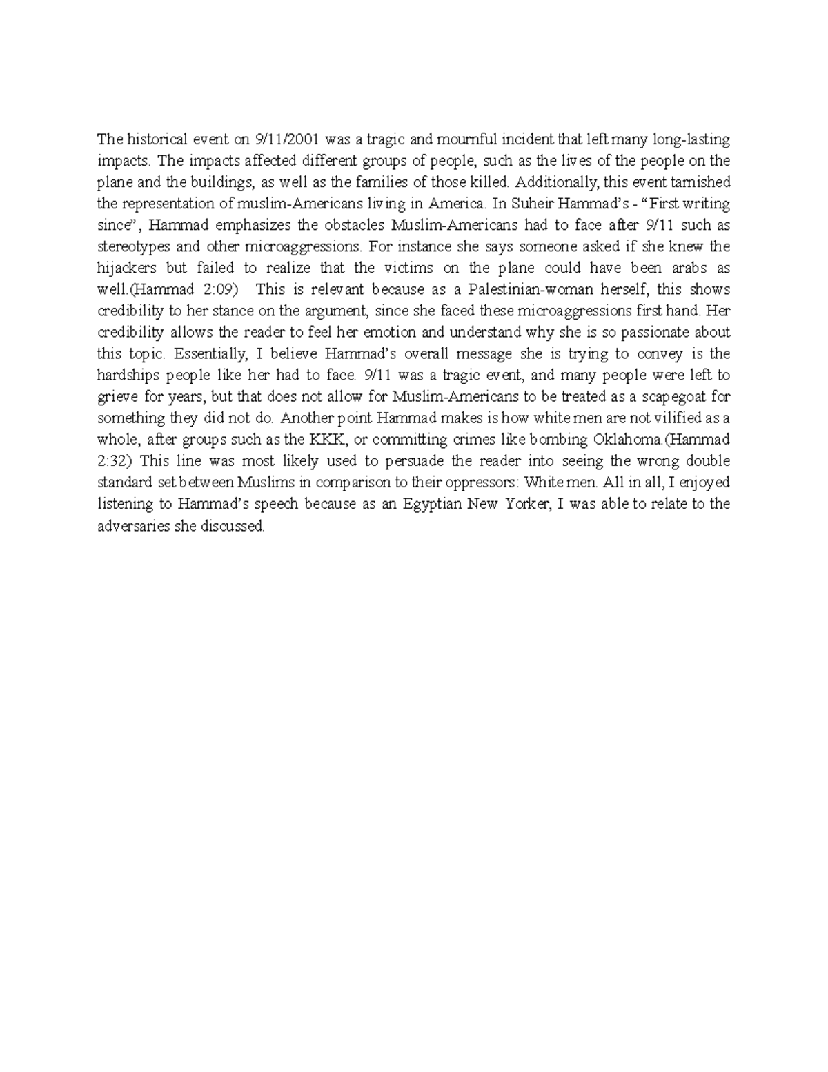 Untitled document-16 - poem summary - The historical event on 9/11/2001 ...