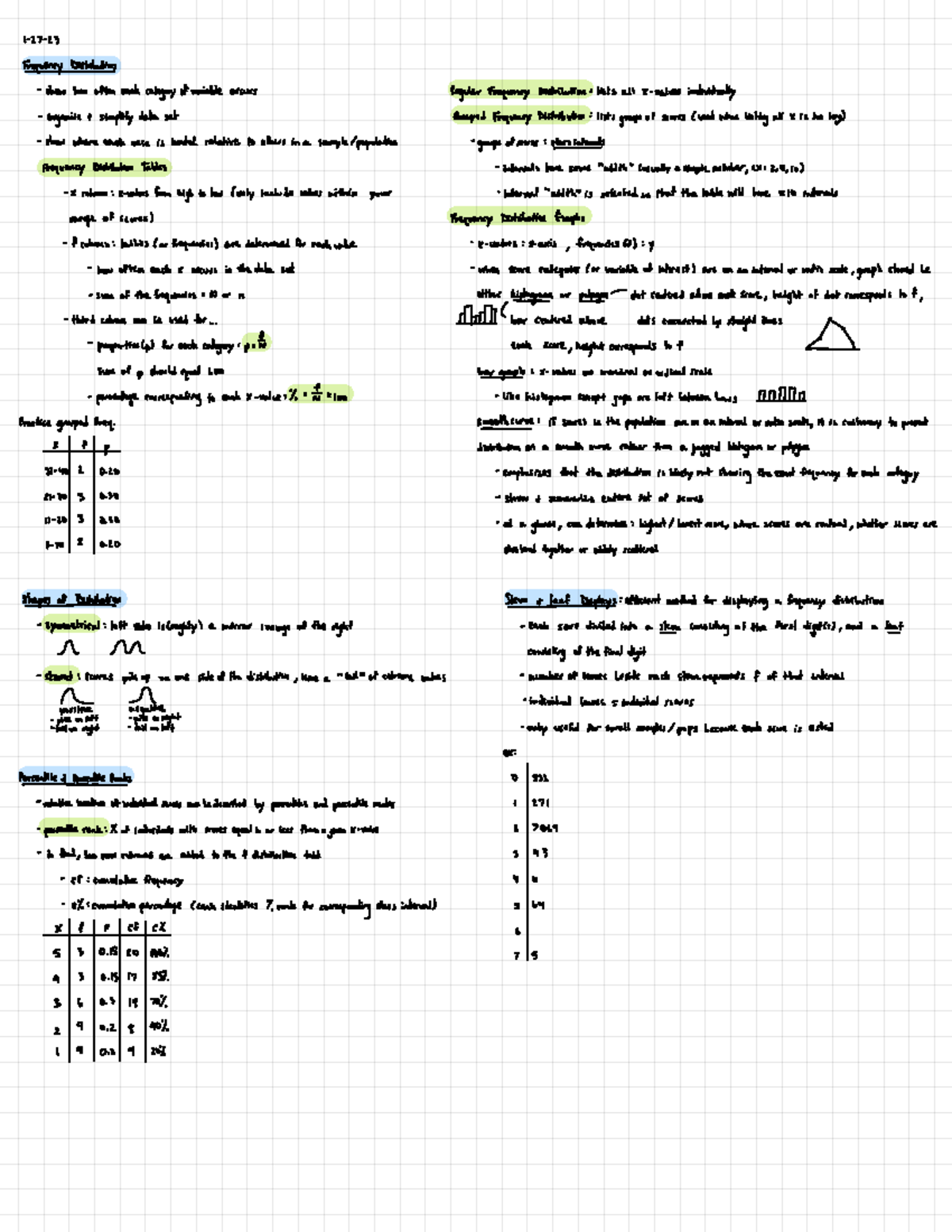 Chapter 2- Frequency Distributions - 1 - 27 - 23 myDistributions -show how often each category ...
