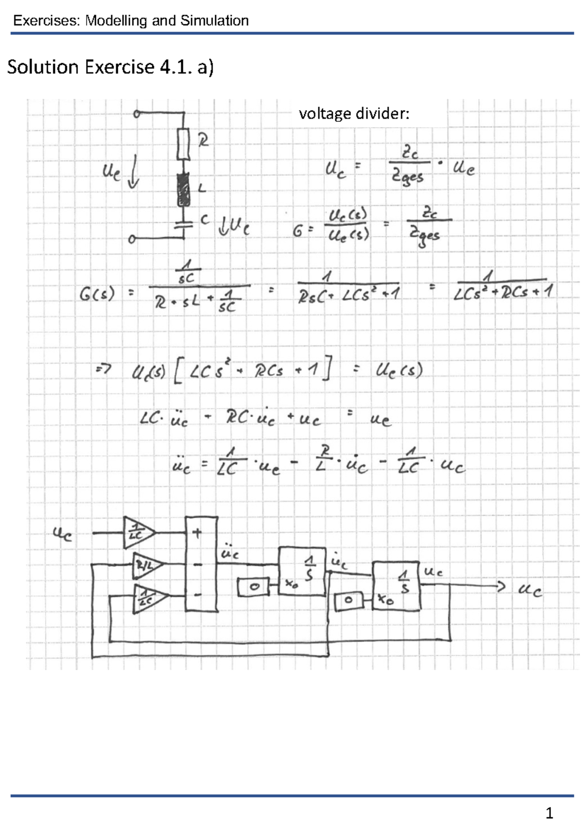 Solutions Exercises Chapter 4 WS22 - Solution Exercise 4. a) voltage divider: Solution Exercise ...