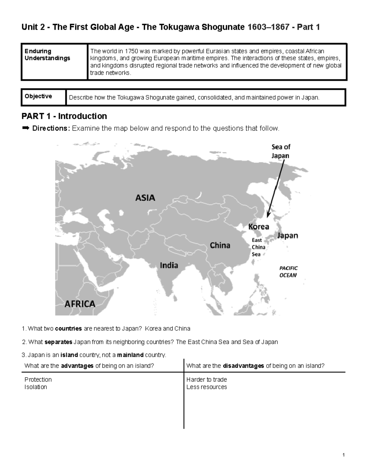 Tokugawa Shogunate - The interactions of these states, empires, and ...