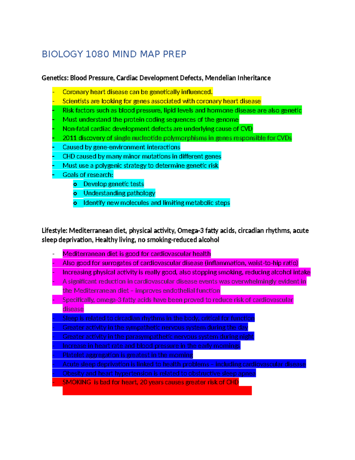 Bio1080 Mind Map Plan - dtrfgyujio - BIOLOGY 1080 MIND MAP PREP ...