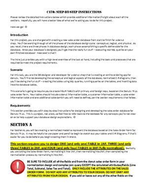 Pre Assessment Data Management - C170 - Studocu