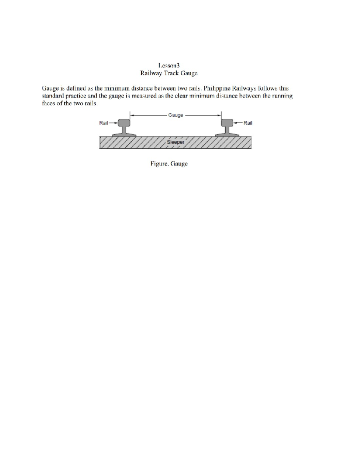 11 - notes - Lesson3 Railway Track Gauge Gauge is defined as the ...