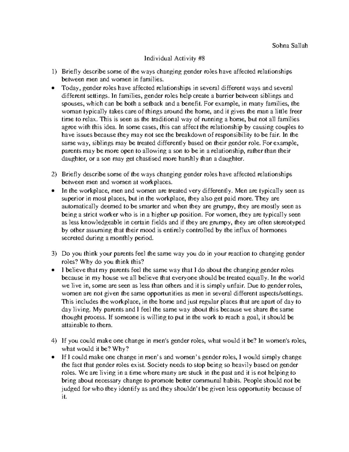 Individual Assignment 8 Sohna Sallah Individual Activity Briefly