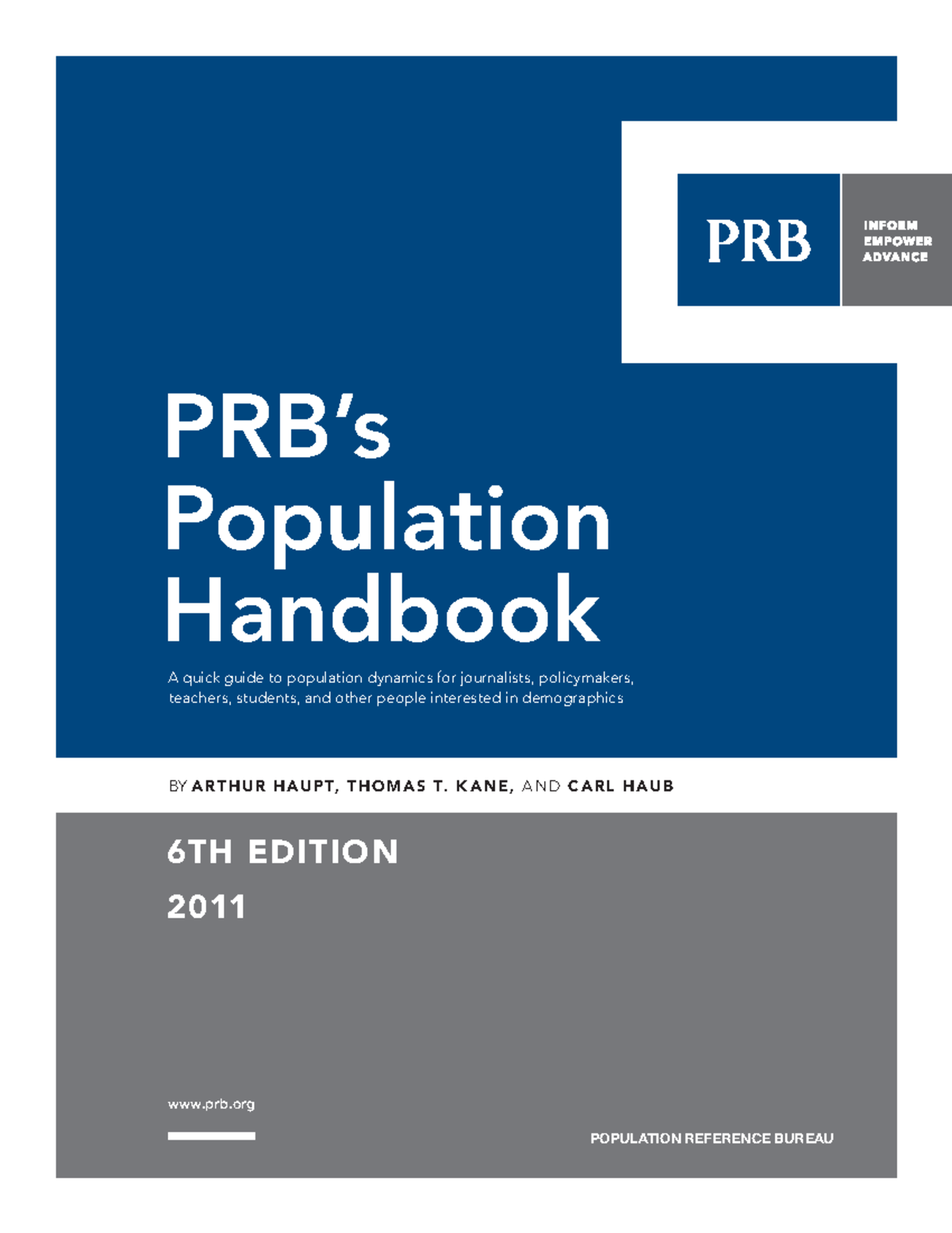 Prb population handbook 2011 1 - prb POPULATION REFERENCE BUREAU BY ...
