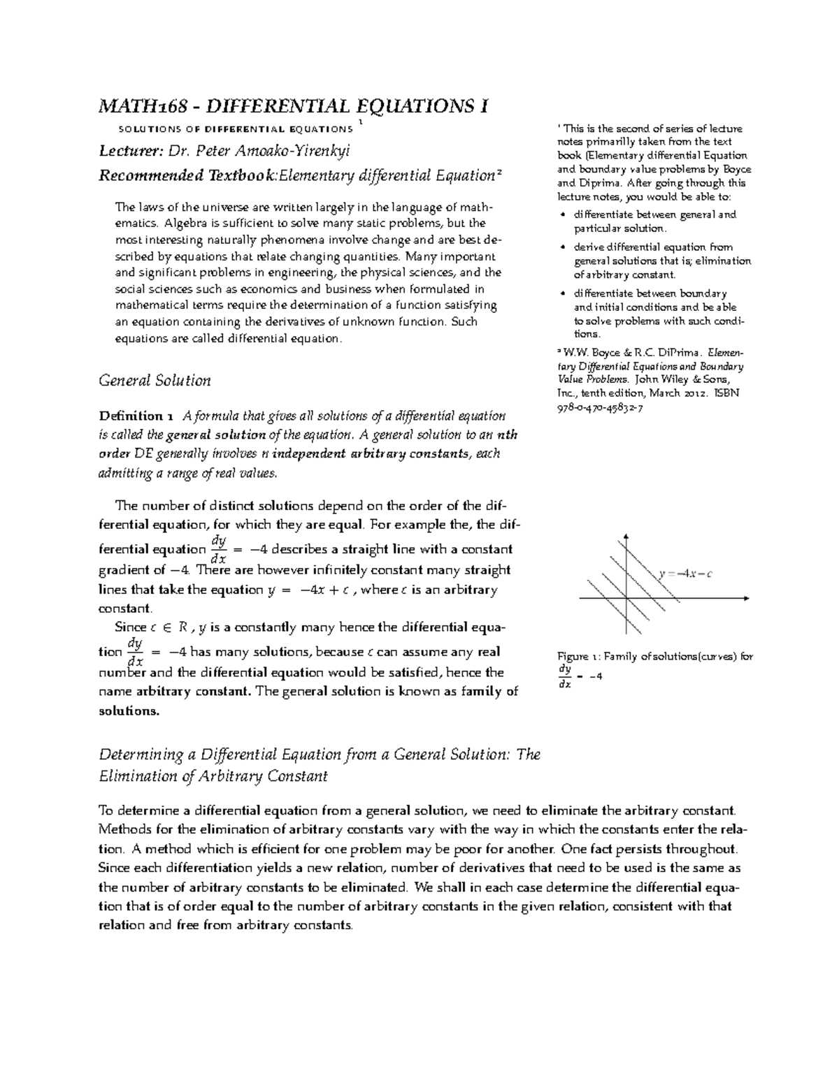 2-0-solution to differential equations - MATH 168 - DIFFERENTIAL ...
