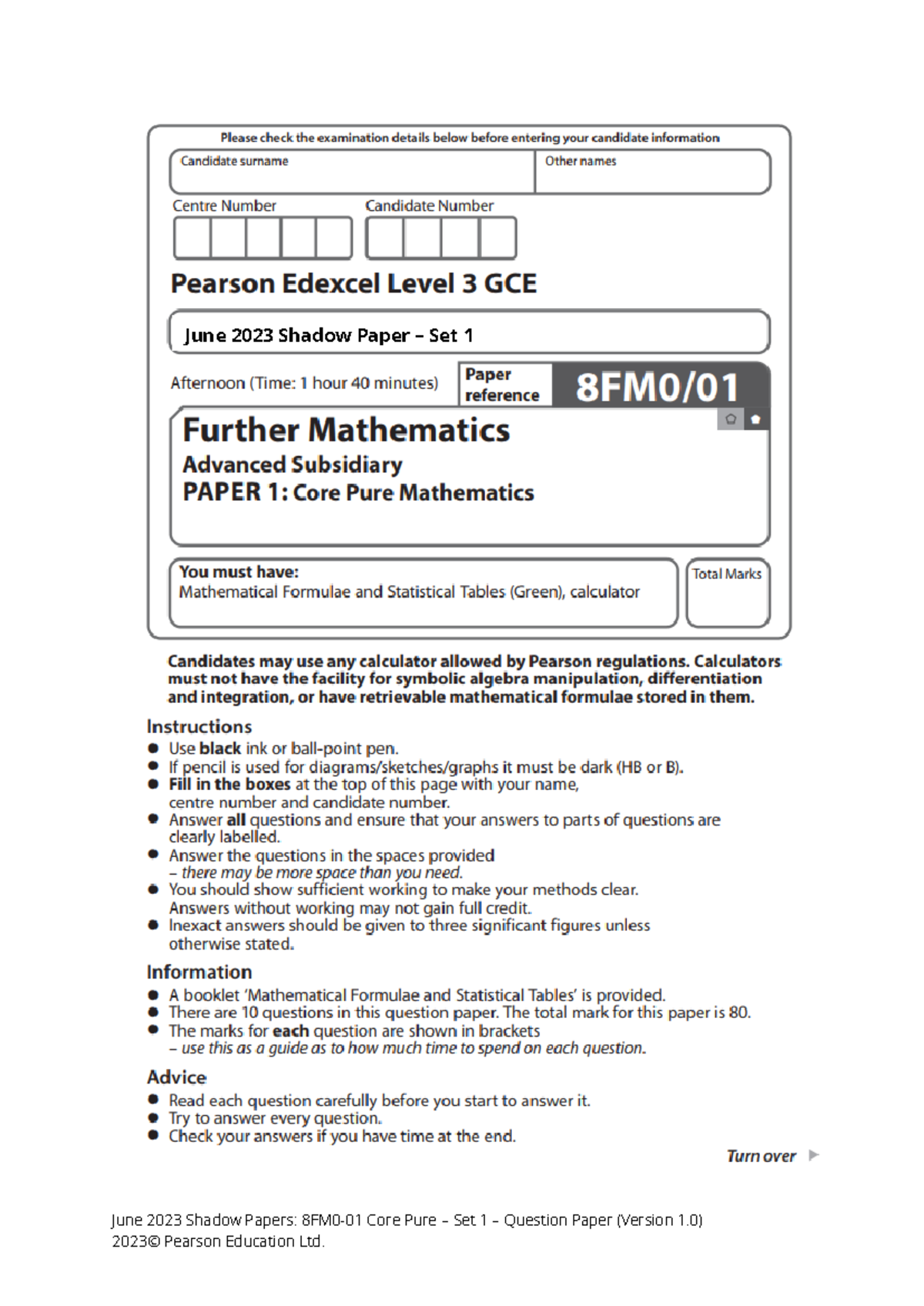 2306 8FM0-01 AS Core Pure June 2023 Shadow Paper (pdf) - June 2023 Shadow Papers: 8FM0-01 Core ...